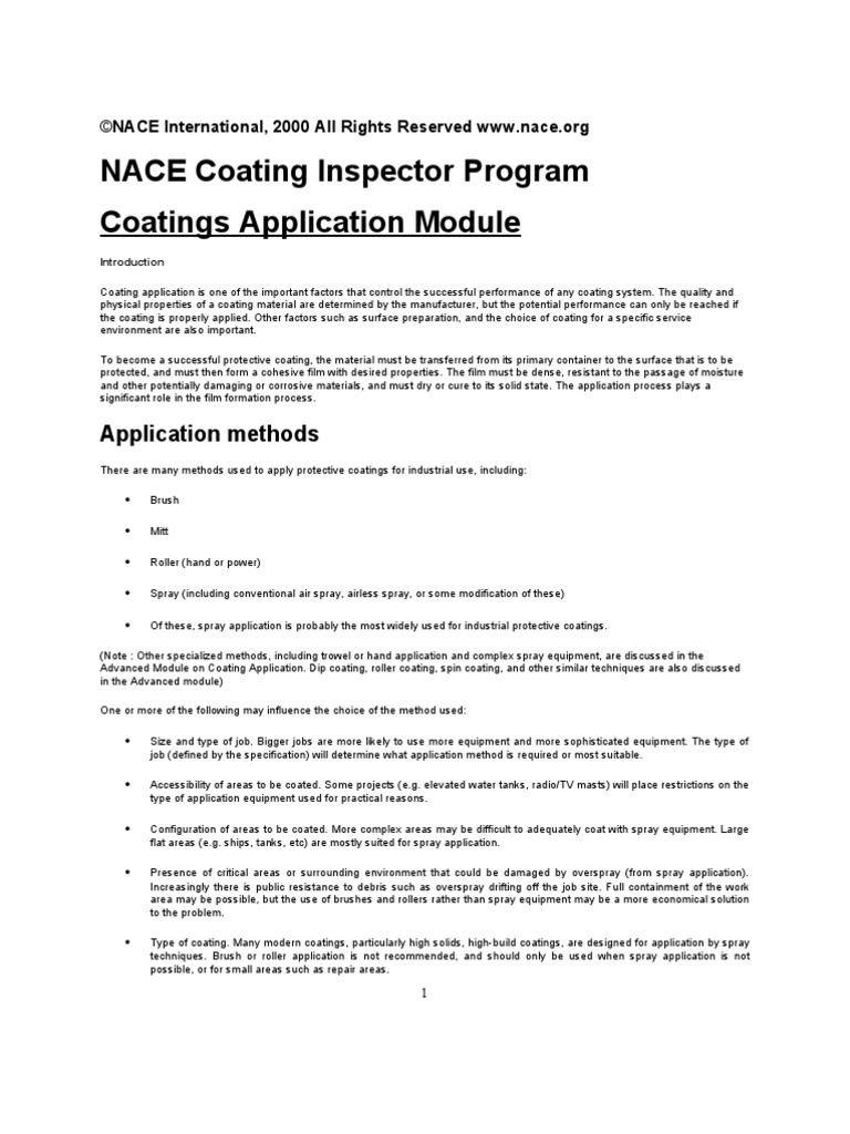 Module I - Coating Application. | PDF | Valve | Paint