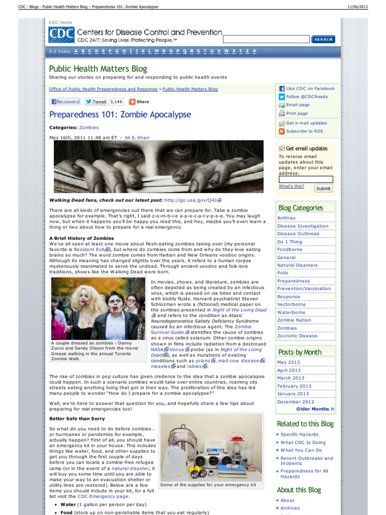 CDC - Blogs - Public Health Matters Blog - Preparedness 101 | PDF ...