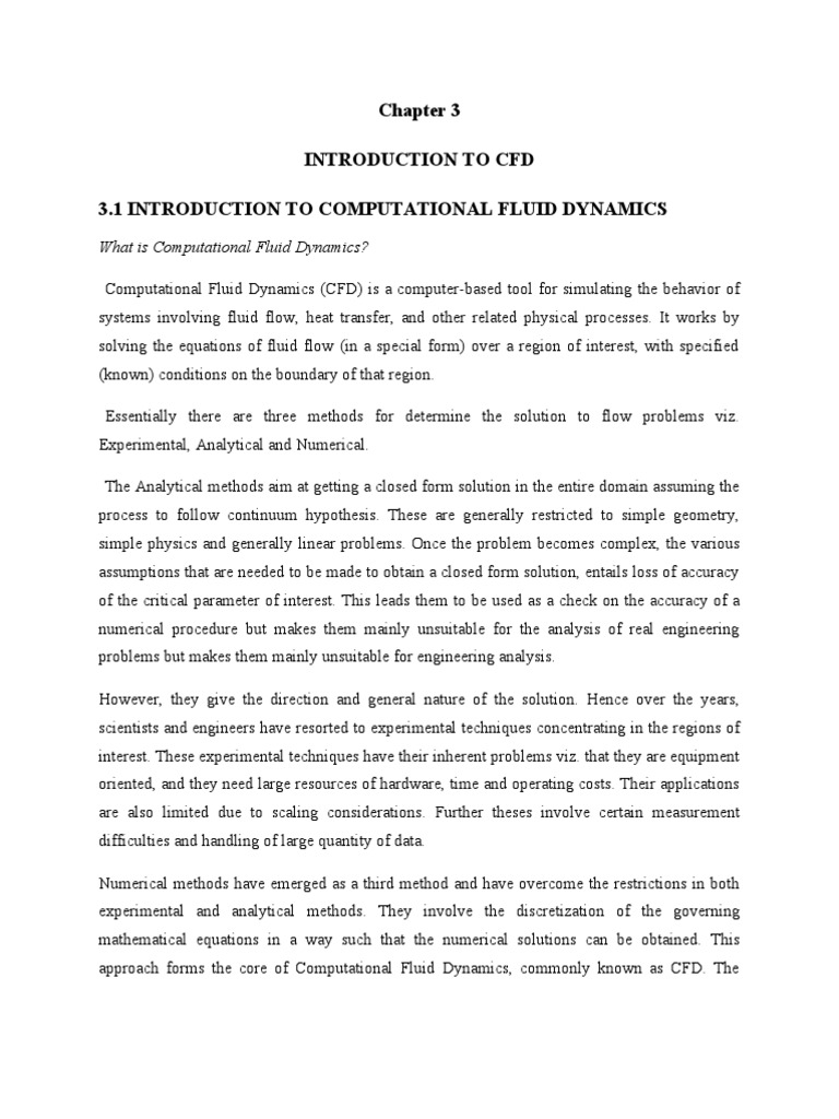Chapter 3, CFD Theory | PDF | Computational Fluid Dynamics | Fluid Dynamics