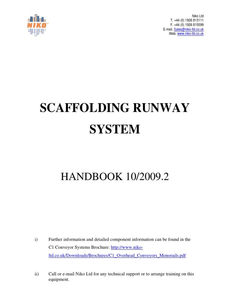 Niko Scaffolding Runway System Guide | PDF | Scaffolding | Screw