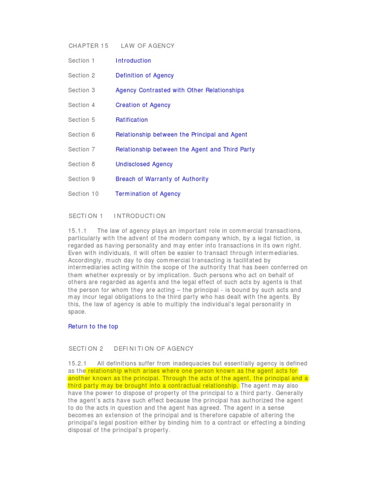 Agency Law | PDF | Law Of Agency | Ratification