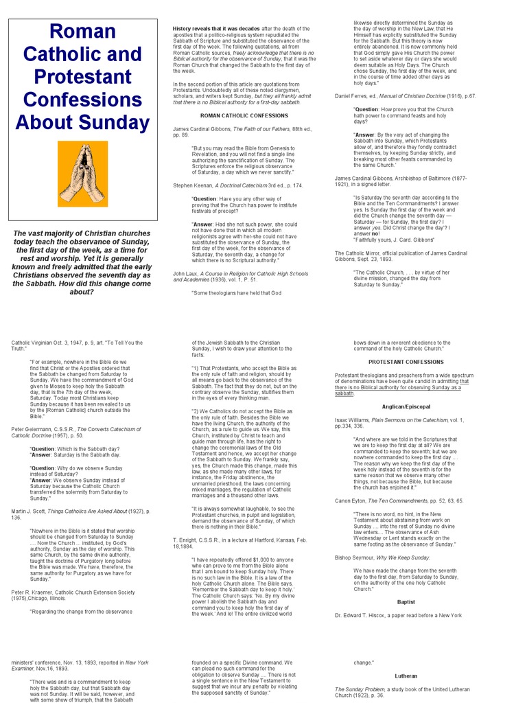 Catholic and Protestant CONFESSIONS | PDF