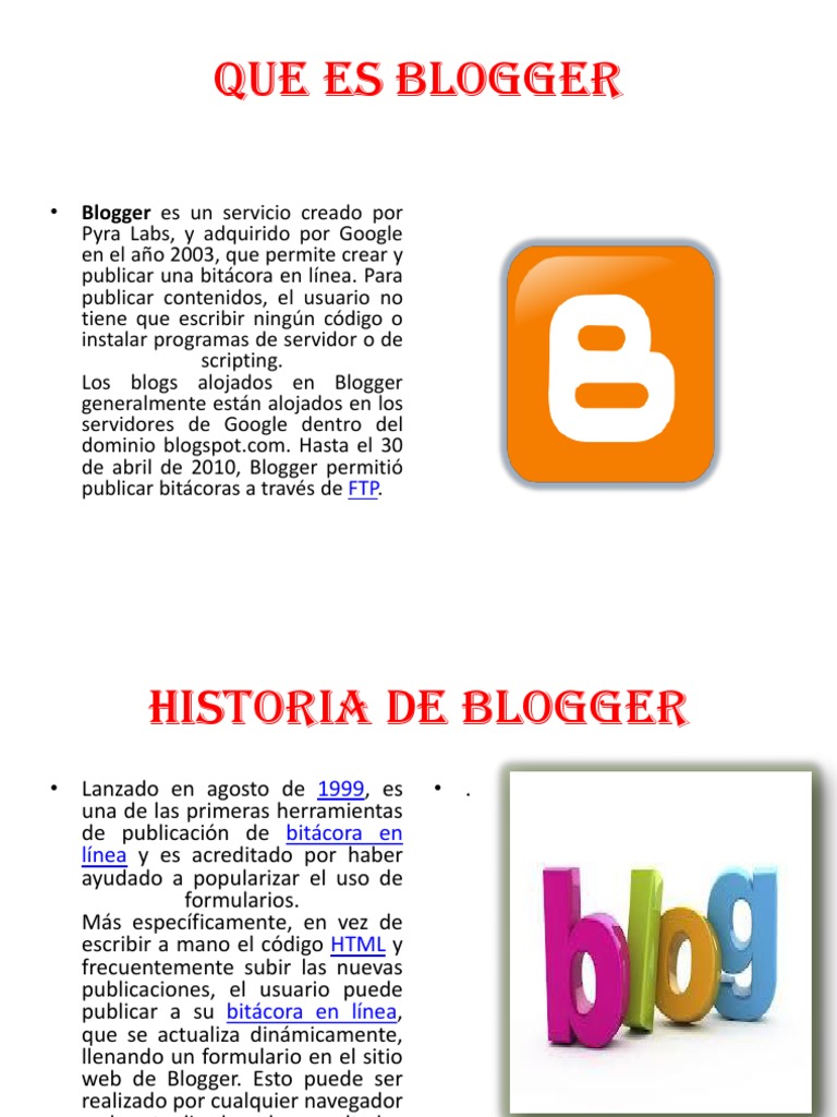 Historia de Blogger, WordPress y Edublogs | PDF | Word Press | Blog