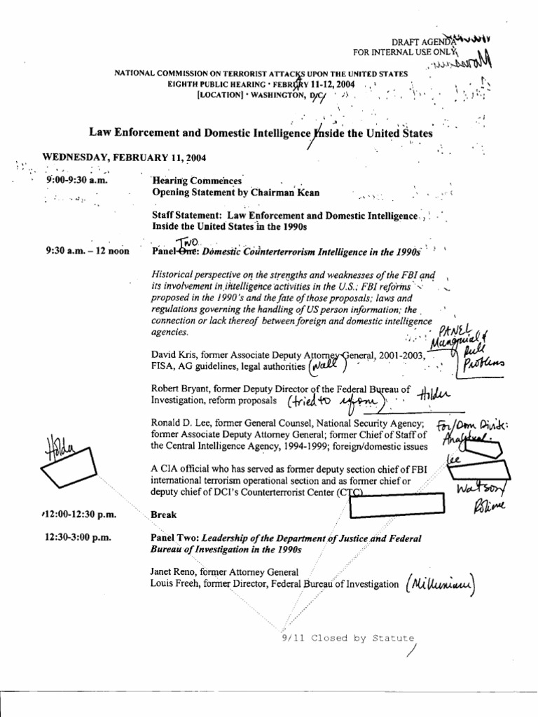 SK B1 2004 Hearings FDR - Draft Hearing Schedule - Law Enforcement and ...