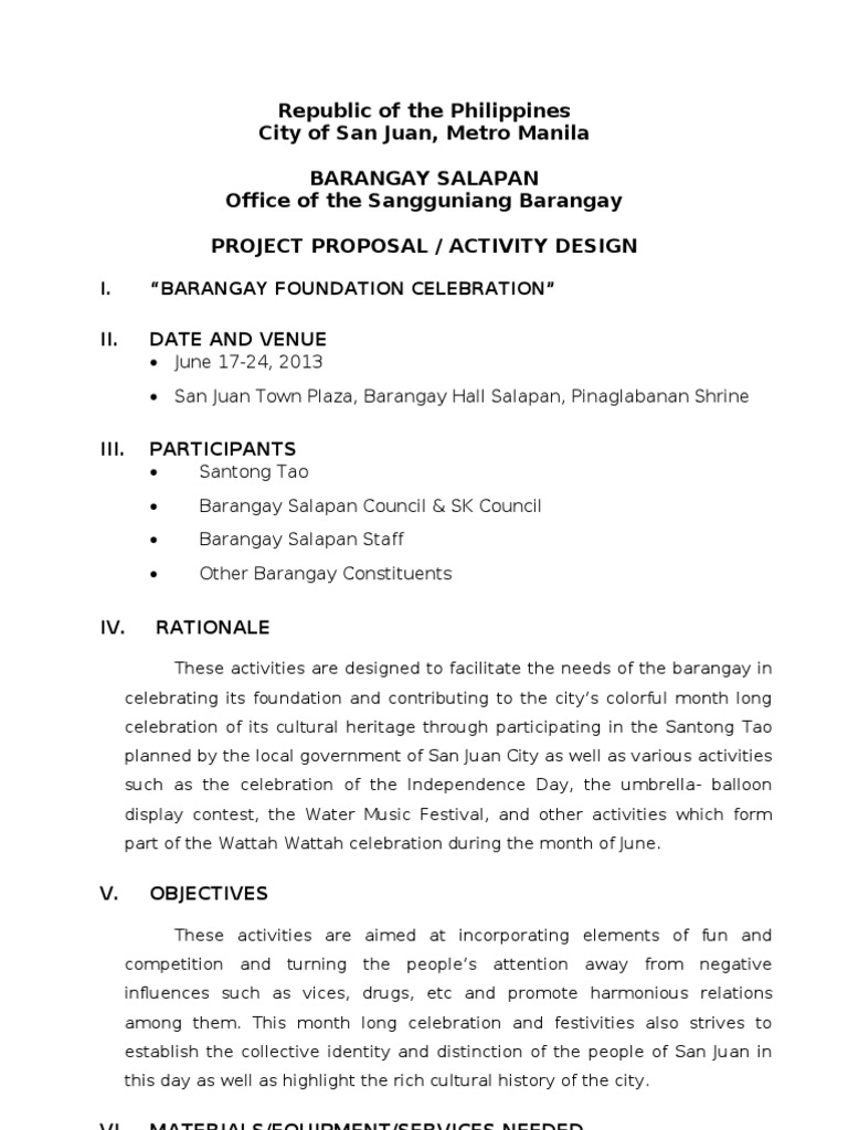 Activity Design - Fiesta 2013 | PDF