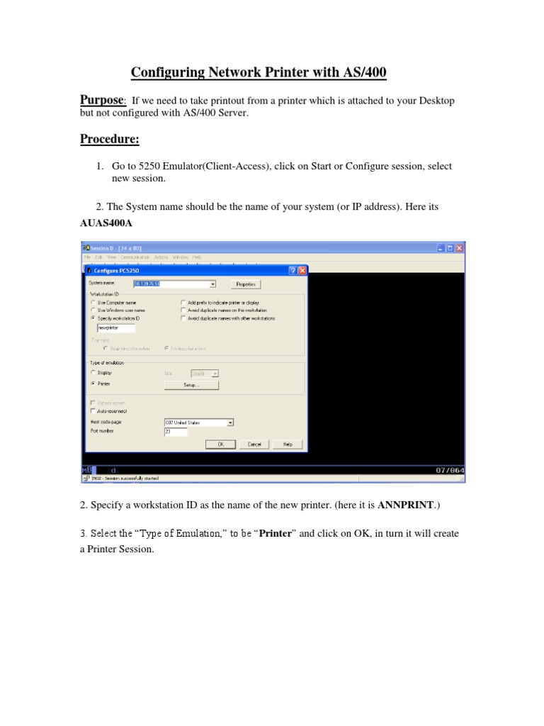 Configuring Printer On AS400 | PDF | Computers