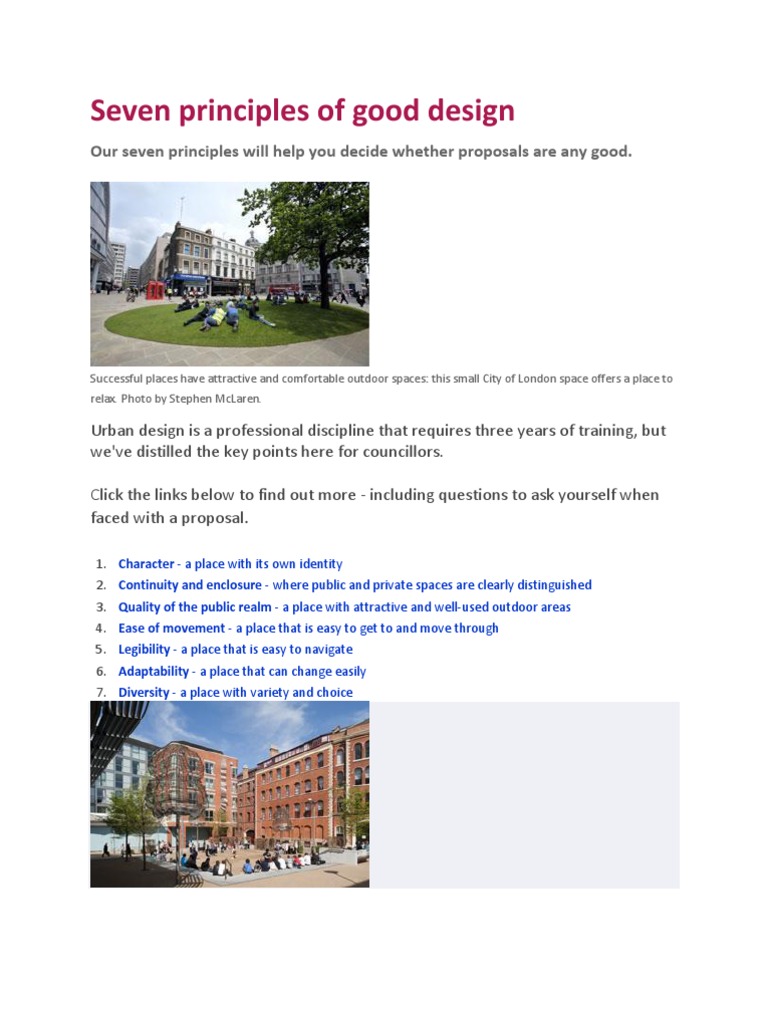Seven Principles of Good Urban Design | PDF | Urban Design | Biodiversity
