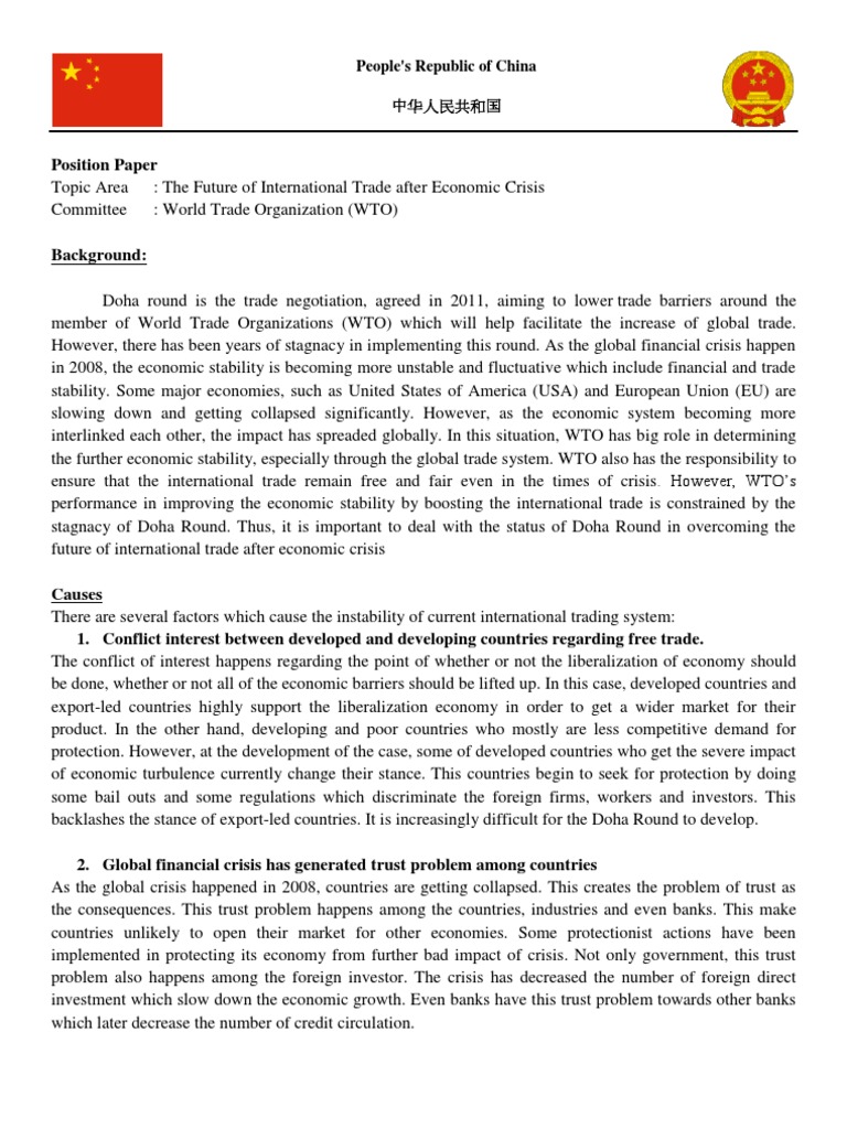 Position Paper - The Future of International Trade After Economic ...