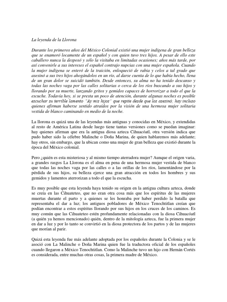 La Leyenda de La Llorona | PDF