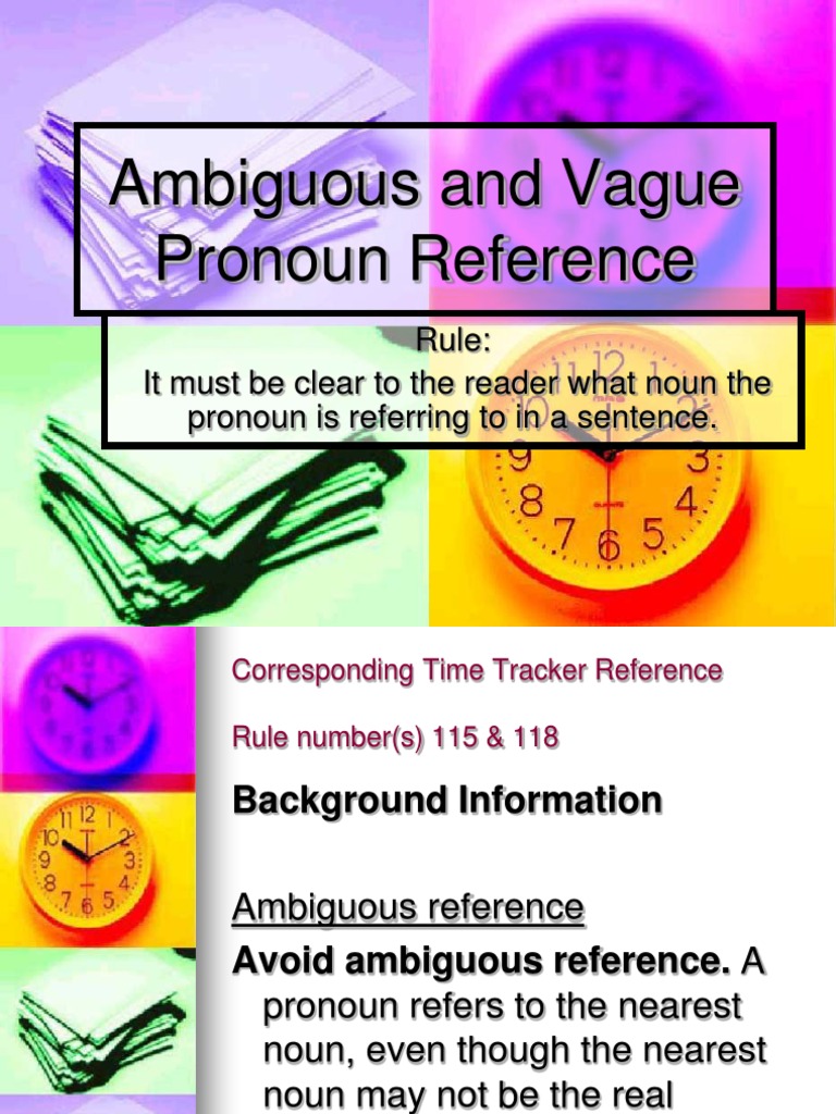 Grammar Powerpoint Ambiguous Vague Pronouns | PDF | Language Arts ...