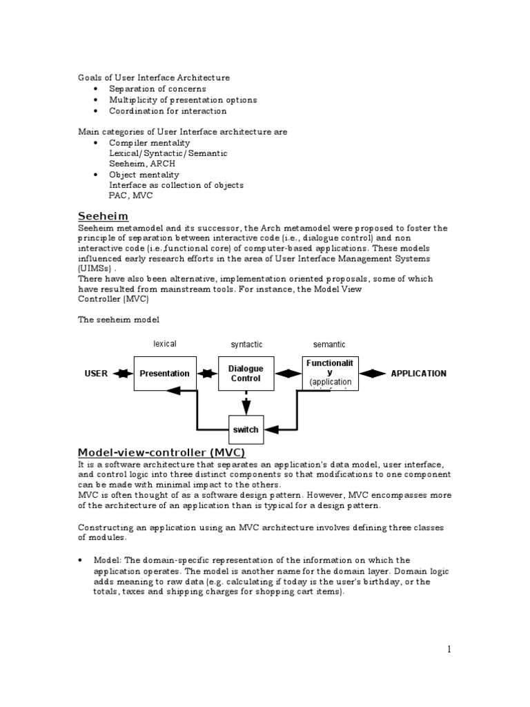 See Heim | PDF | Model–View–Controller | Graphical User Interfaces