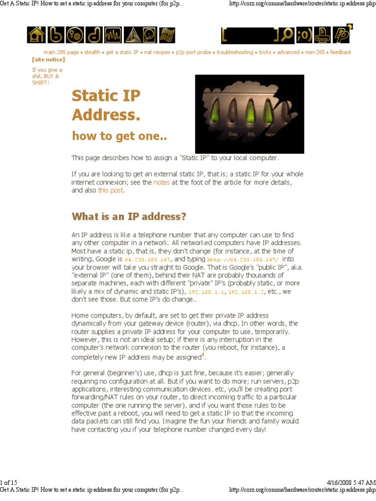 Static IP | PDF