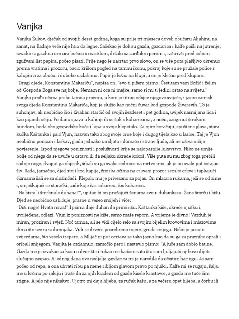 Čehov - Vanjka | PDF