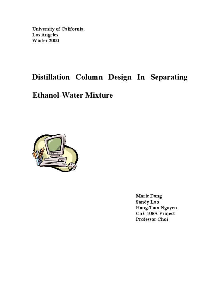 Distillation Column Design in Separating Ethanol-Water Mixture | PDF ...