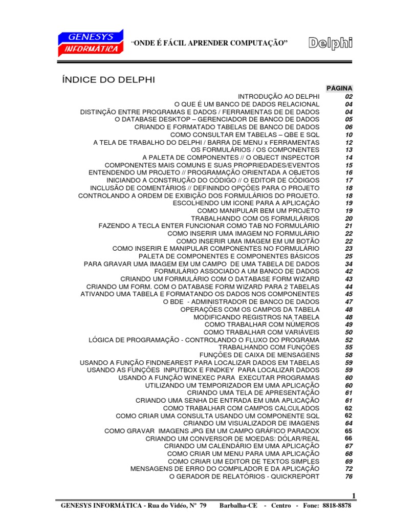 Apostila Do Delphi | PDF