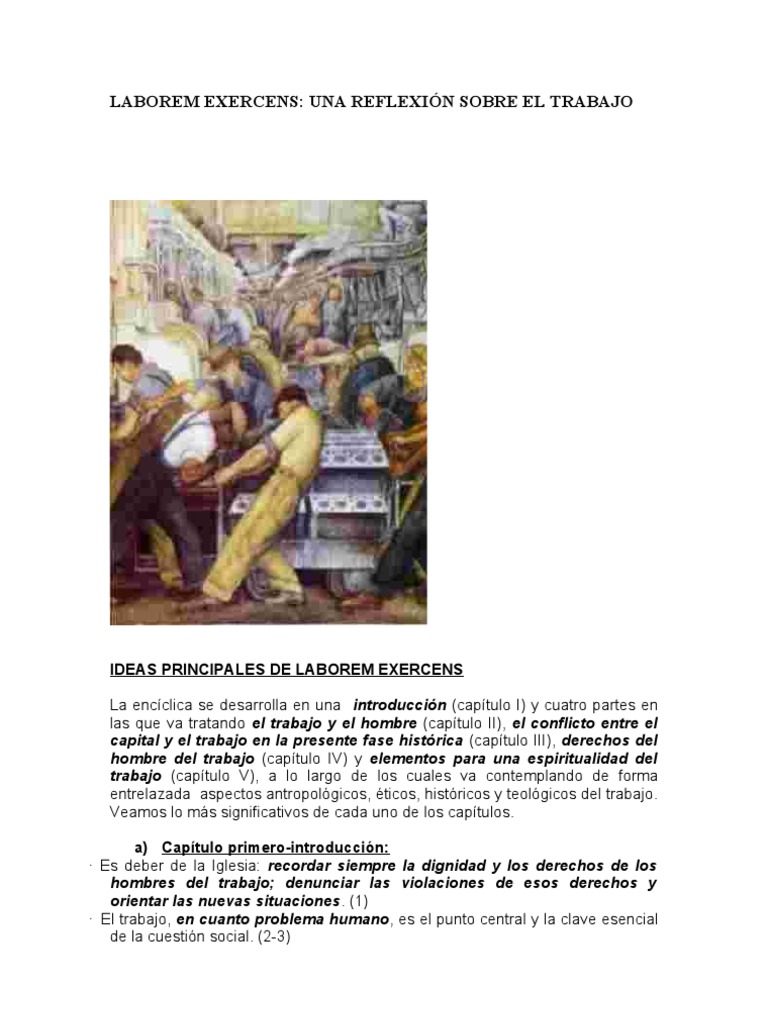 Laborem Exercens - Doc 2 | PDF | Derecho laboral | Capital (economía)