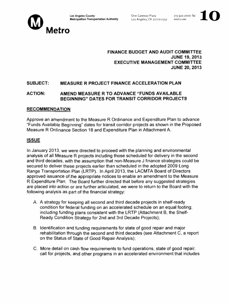 Metro Project Acceleration Plan | PDF | Interstate Highway System ...