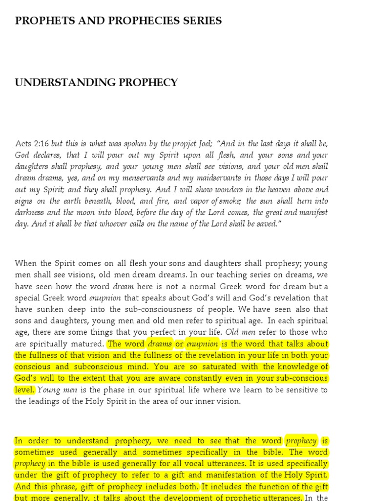 Understanding Prophecy (Peter Tan) | PDF | Prophecy | Repentance