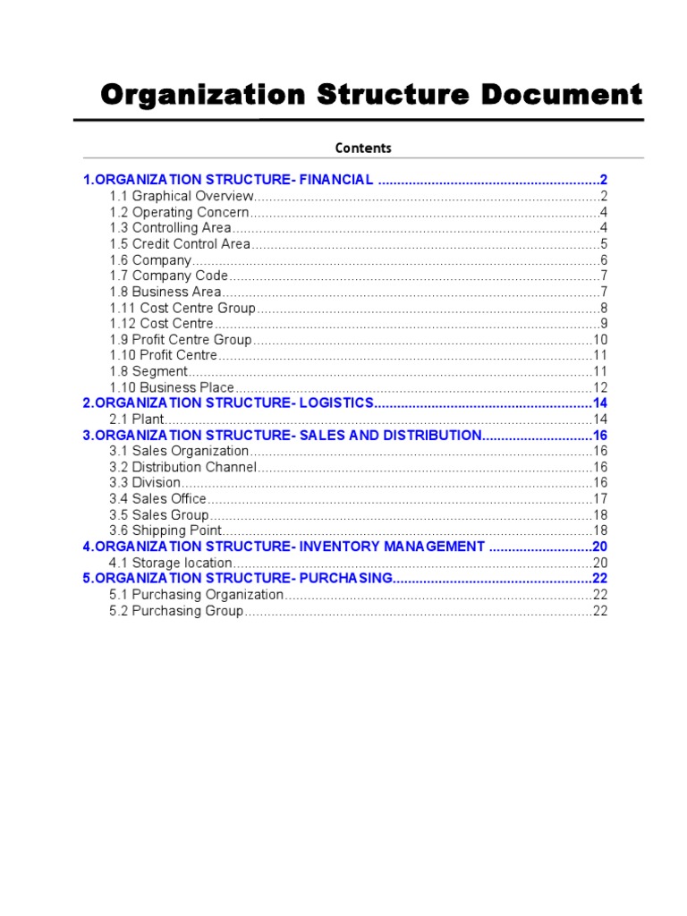 Sap Organization Structure[1] | Warehouse | Profit (Accounting)