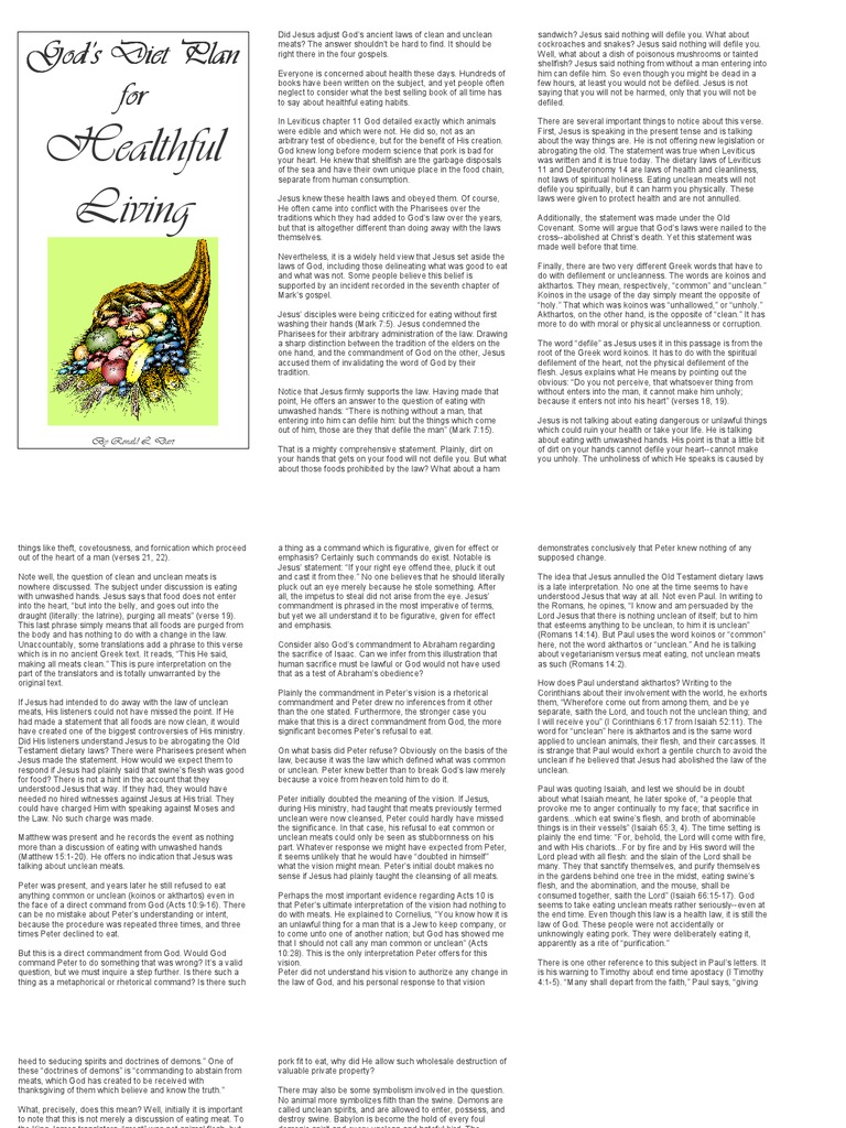 God Diet Plan | PDF | Saint Peter | Jesus