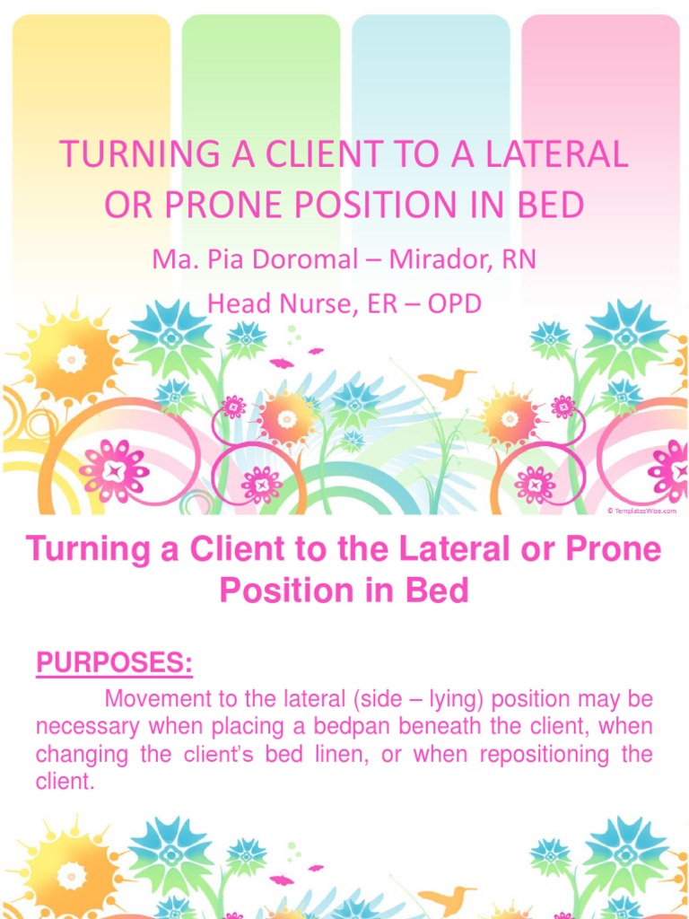 Turning A Client To A Lateral or Prone | PDF | Anatomical Terms Of ...