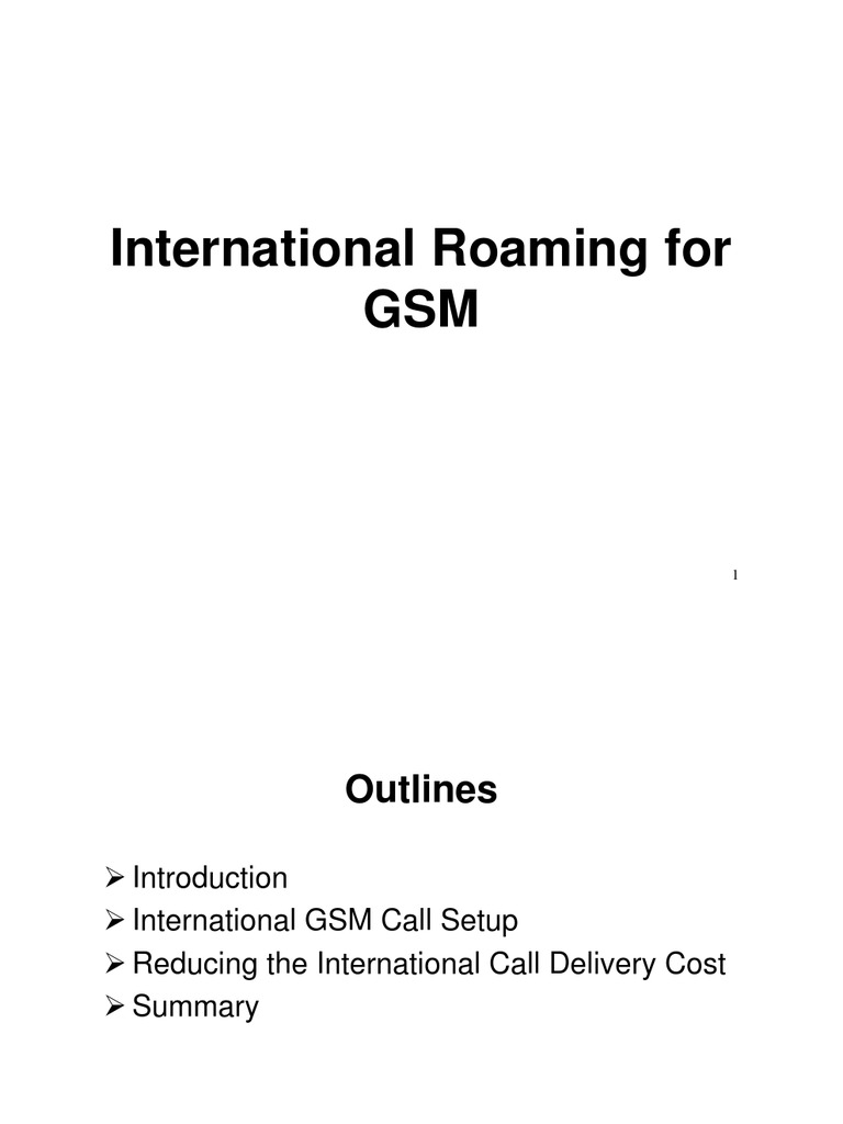 International Roaming For GSM | PDF | Roaming | Telephony
