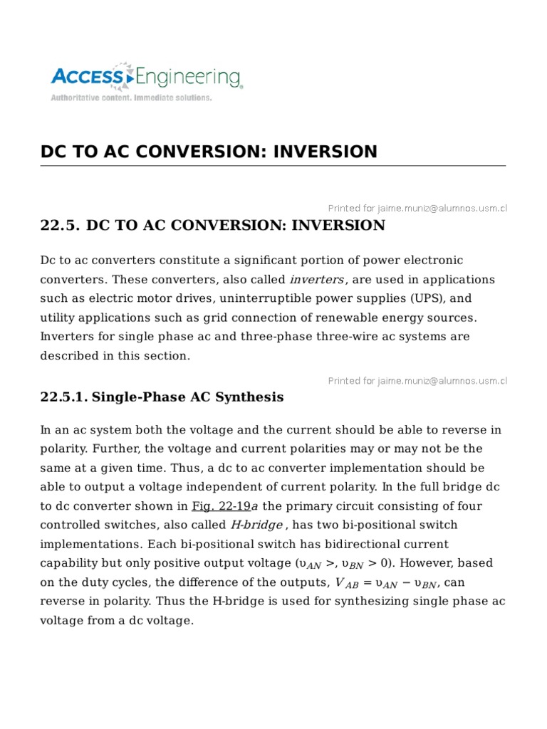 DC To Ac Conversion Inversion | PDF | Power Inverter | Alternating Current