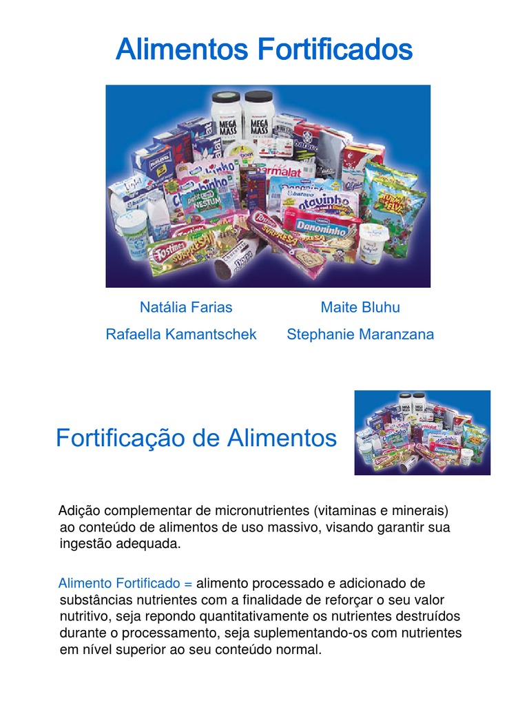 Alimentos Fortificados | PDF | Vitamina | Alimentos
