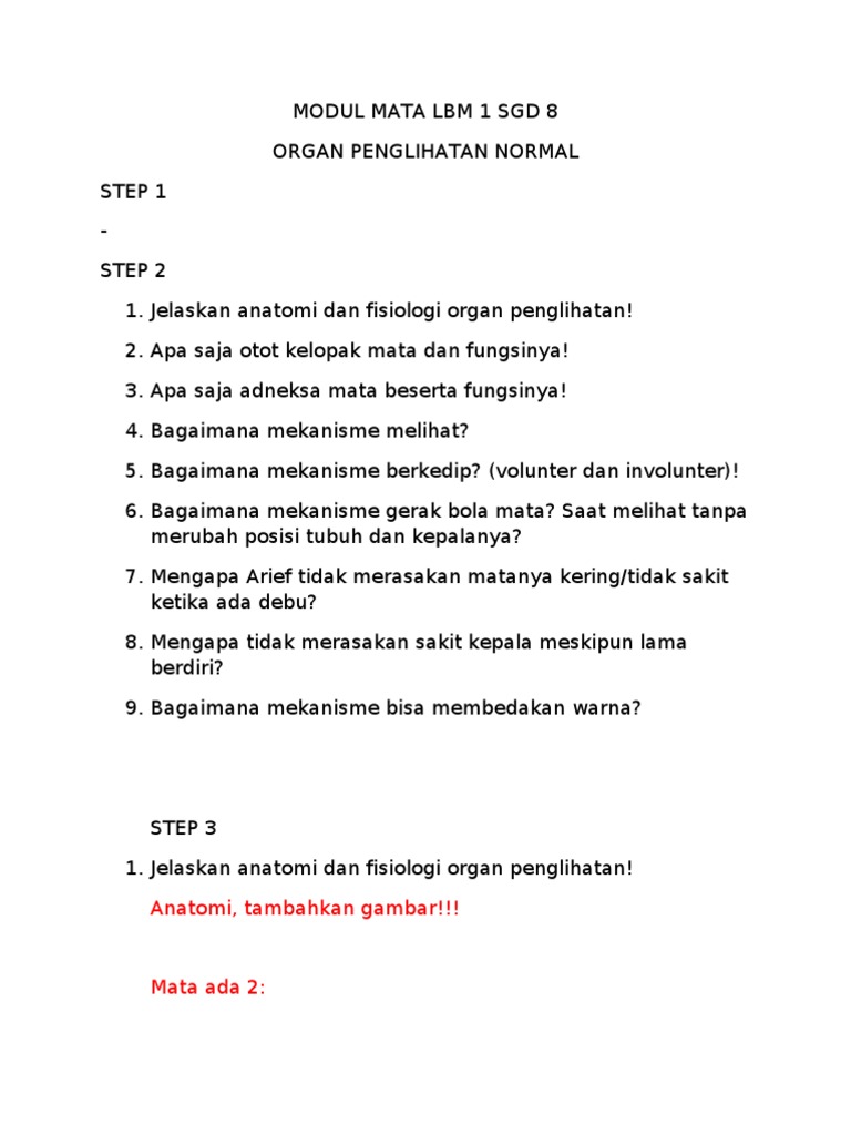 Mirza Modul Mata LBM 1 SGD 8 | PDF