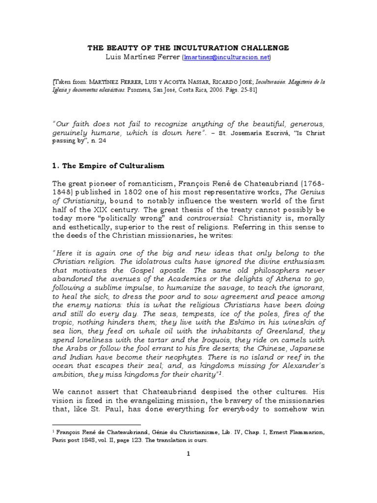 Beauty of The Inculturation Challenge | PDF | Genesis Creation ...