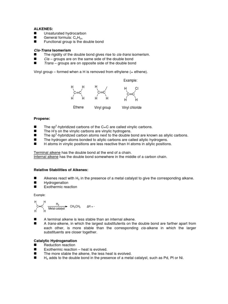 Cis Trans Isomerism Alkenes Pdf Alkene Organic Chemistry