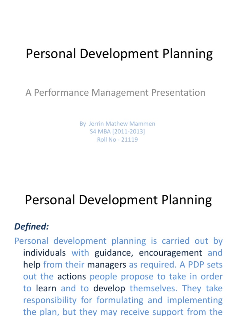Personal Development Planning | PDF