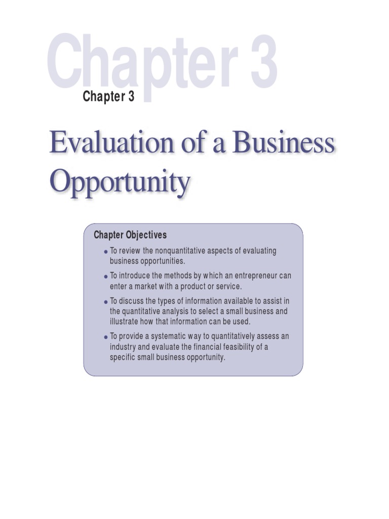 Evaluation of A Business Opportunity | PDF | Survey Methodology | Small ...