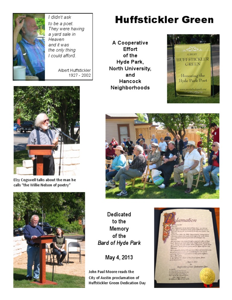 Huffstickler Green Dedication Event | PDF | Art | Classics