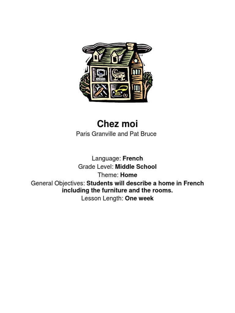 Chez Moi Unit | PDF | French Language | Vocabulary