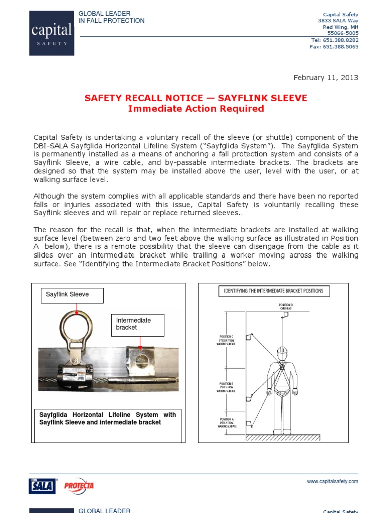 Sayflink Sleeve Recall Notice | PDF | Business