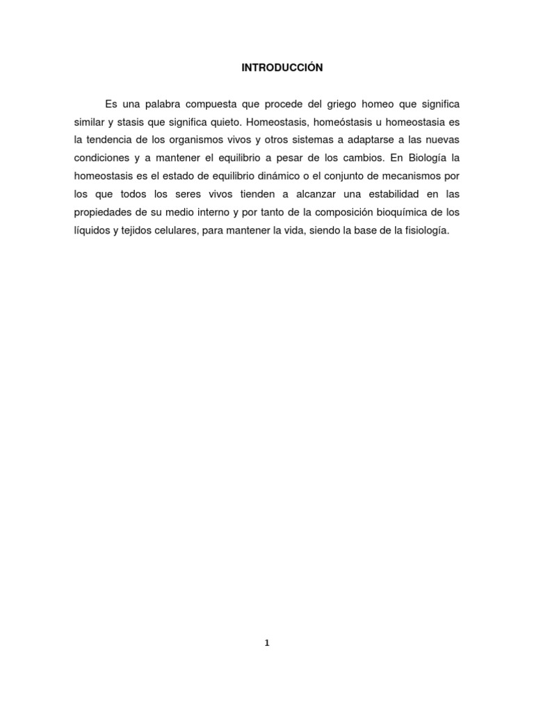 Concepto y Mecanismos de Homeostasis | PDF | Homeostasis | Biología