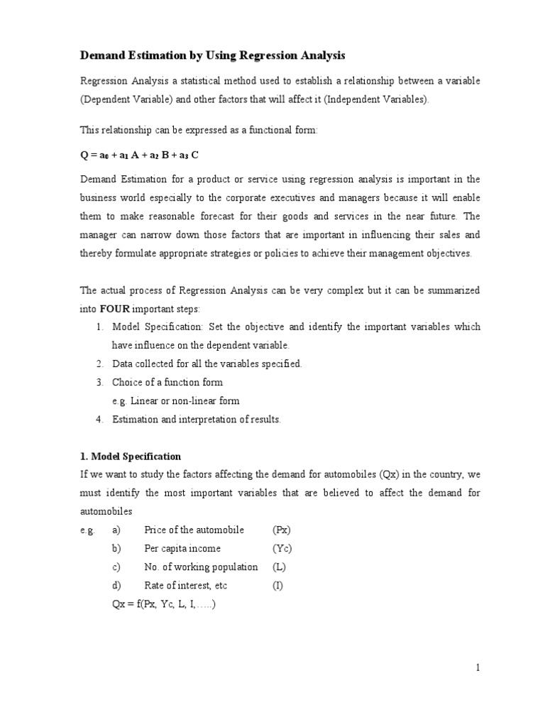 Chapter 4 Demand Estimation | PDF | Regression Analysis | Errors And Residuals