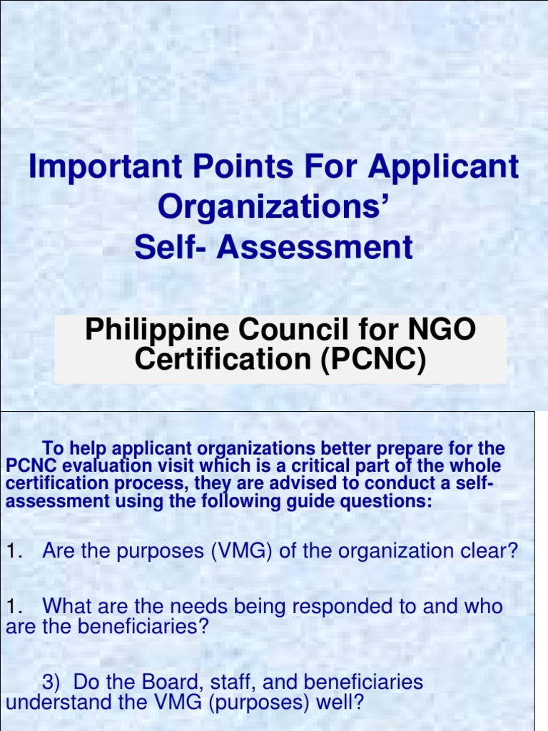 Important Points For Assessment of NGOs | PDF | Non Governmental ...