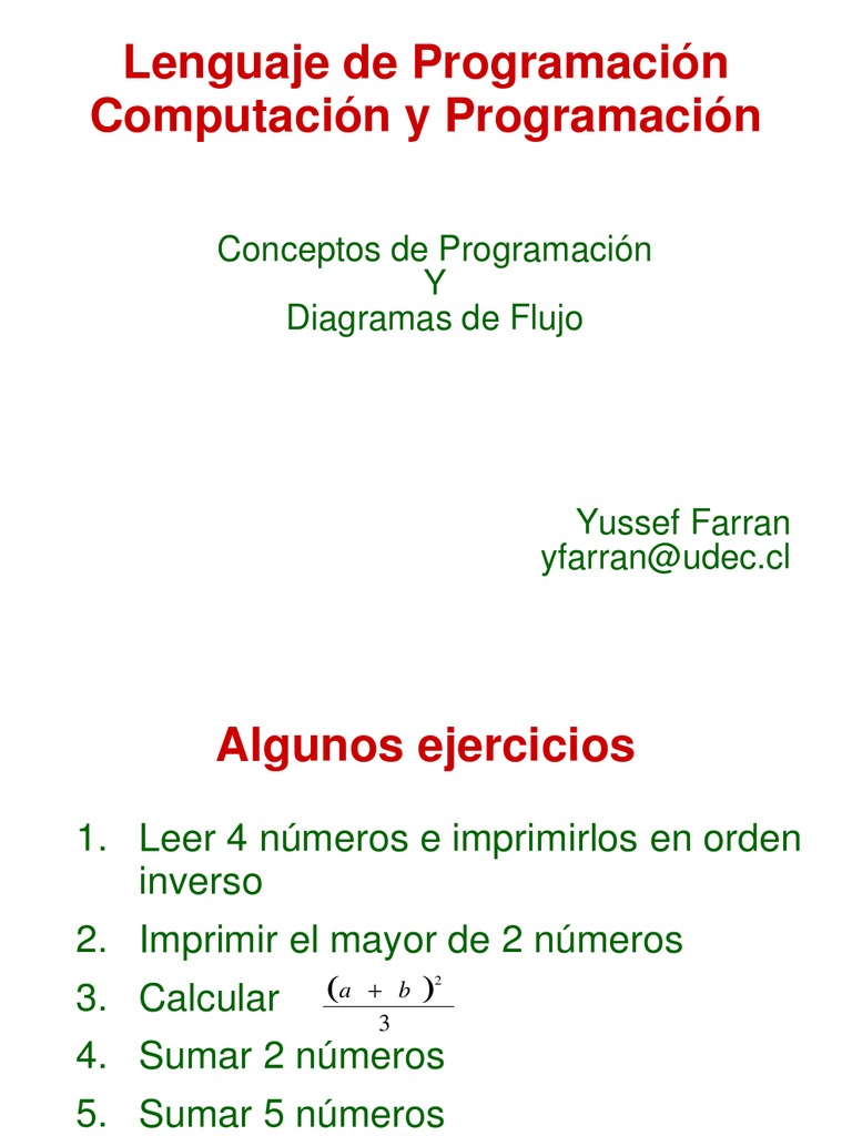 04-II-Conceptos de Programacion y Diagramas de Flujo | PDF | Pi | Programación de computadoras