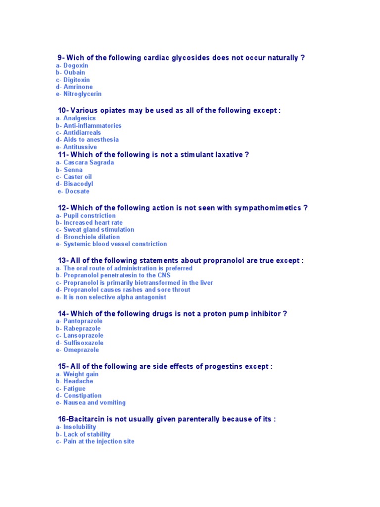 A Comprehensive Review of Multiple Choice Questions Covering Various ...