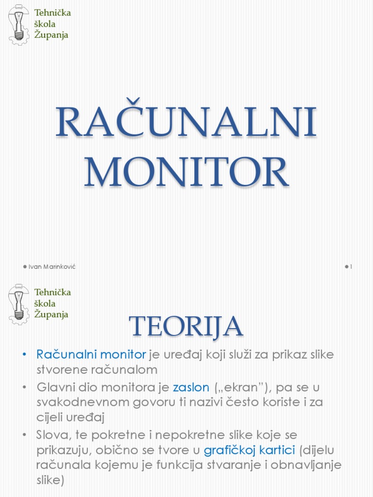 Računalni Monitor - PREZENTACIJA | PDF