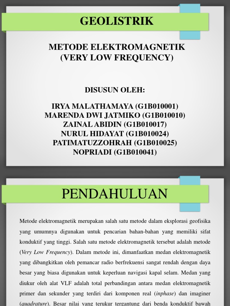 Geolistrik N ElektroMagnetik Metode VLF | PDF