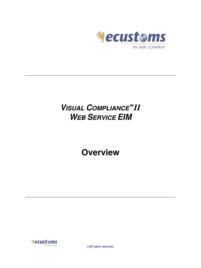 VC II EIM Web Service Overview v3-0 | PDF | Enterprise Resource Planning | Web Service