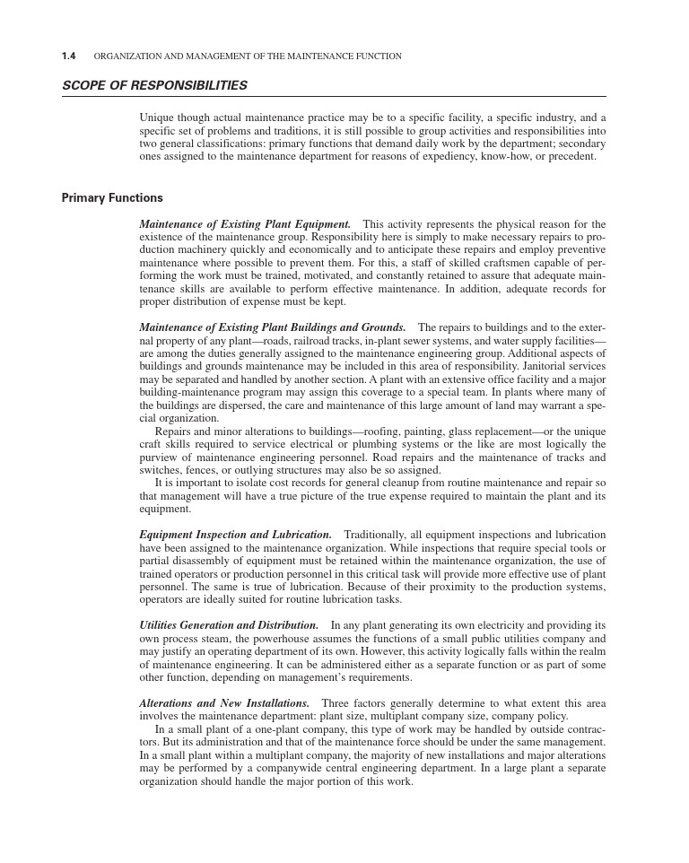 Scope of Responsibilities: Primary Functions | PDF | Engineering | Business