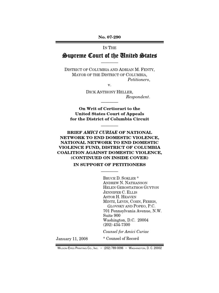 District of Columbia v. Heller, 554 U.S. 570 (2008) | PDF | Domestic ...