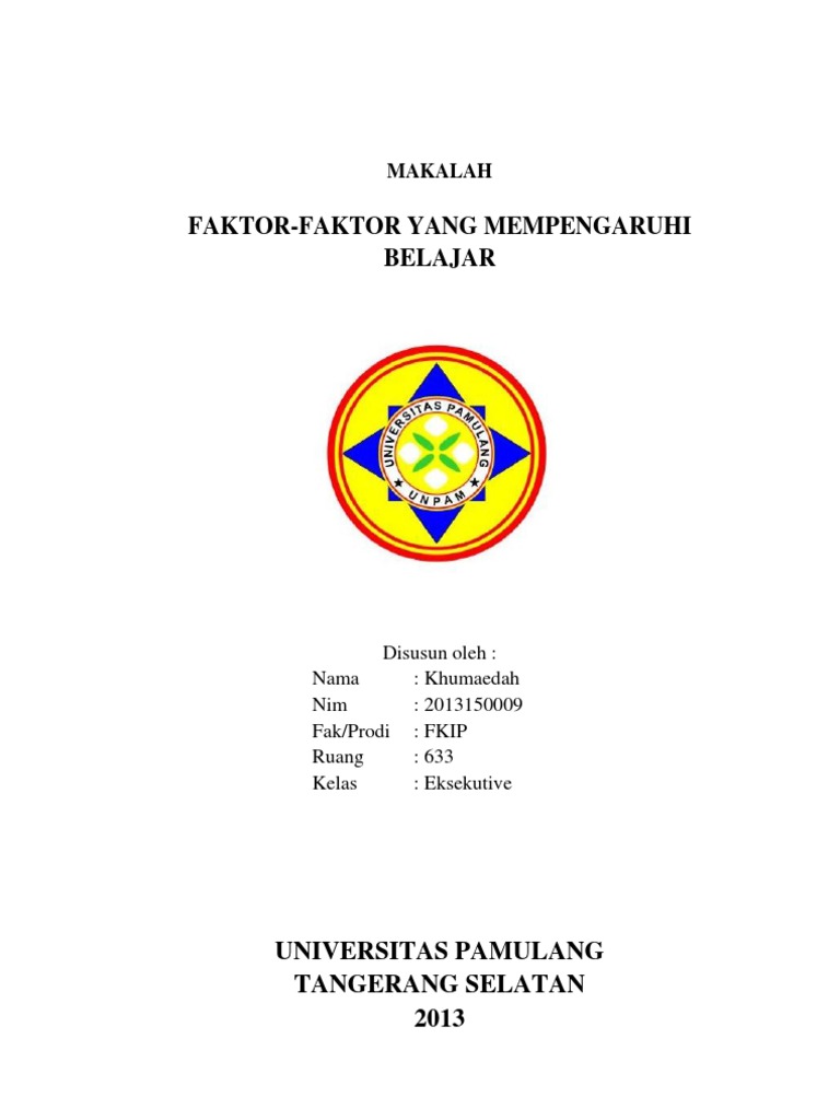 Makalah Faktor Mempengaruhi Belajar | PDF