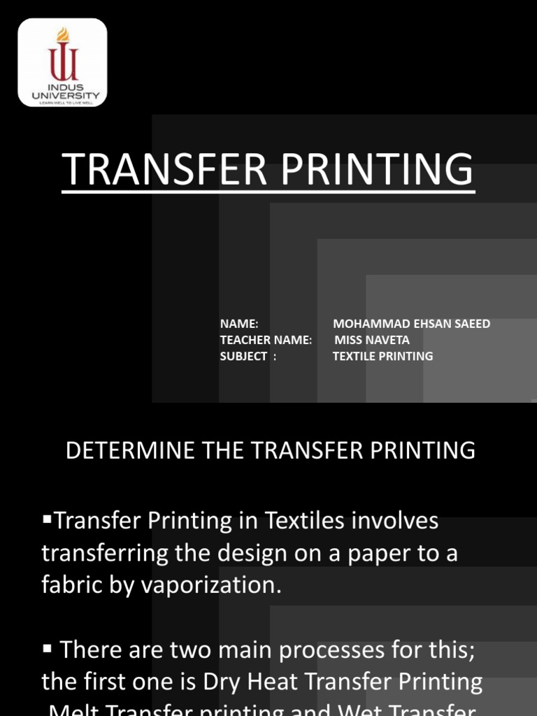 Transfer Printing | PDF | Textiles | Printing