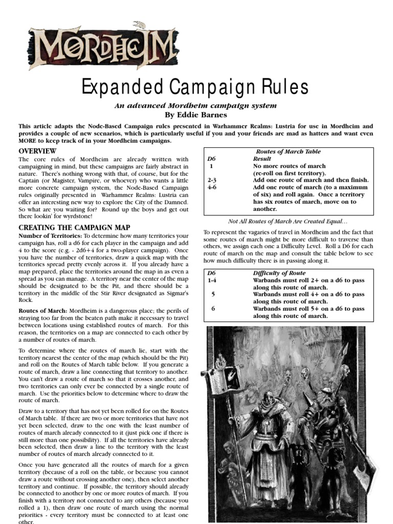 Expanded Campaign For Mordheim | PDF | Espionage | Battles