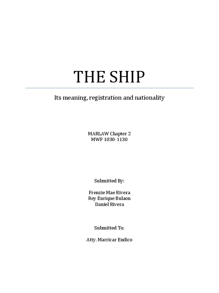 Understanding Ship Registration and Nationality | PDF | Ships | Sea Captain